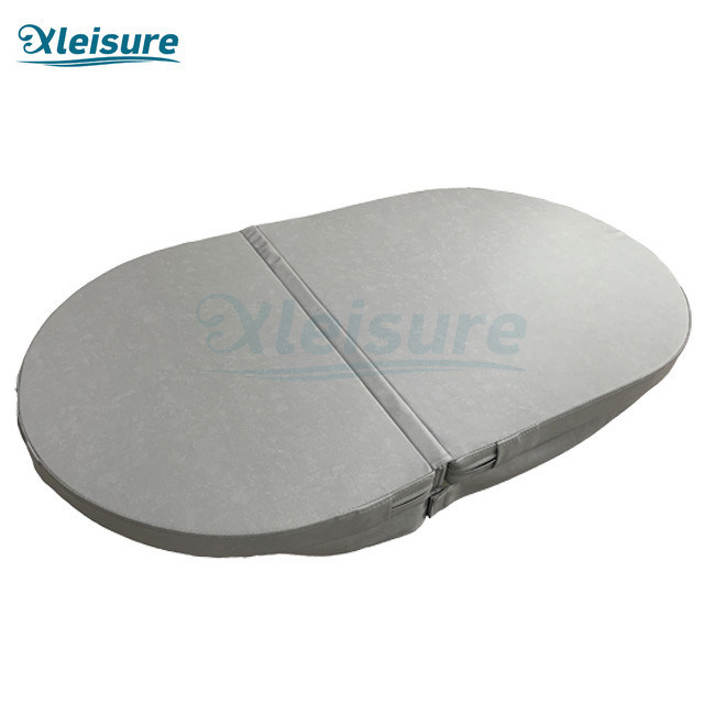 Light Grey Oval Spa Insulation Cover Vinyl Hot Tub And Spa Covers For ...