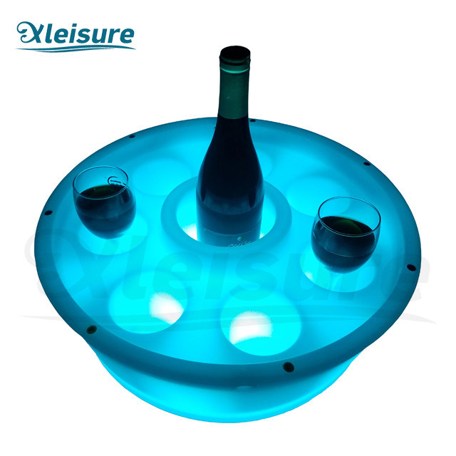 Floating LED bar hot tub movable LED glass holder use for spa pool and ...