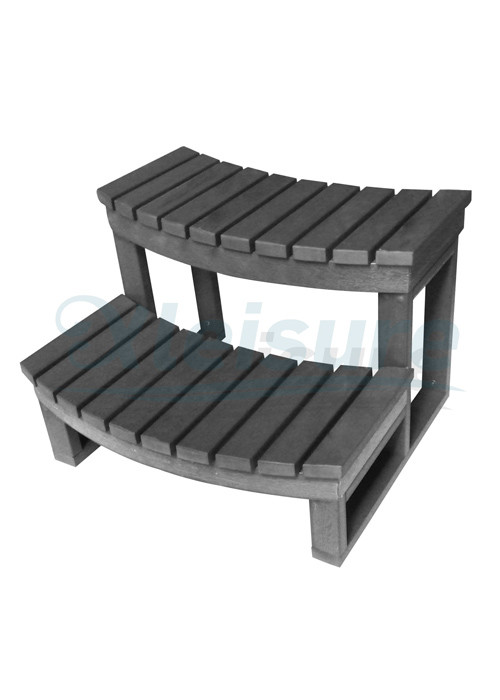 Synthetic 2 Tier Hot Tub Spa Steps Weatherproof Grey Color 600×550×370 Mm