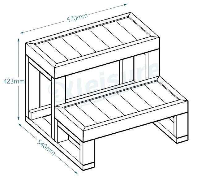 Composite Hot Tub And Spa Steps Black Jacuzzi Pool Ladder For Square Spa